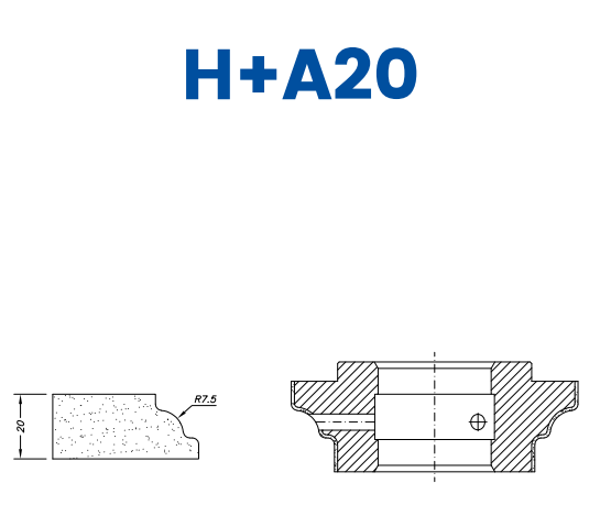 H+A20(20mm Stepped Dupont - Line 60 (Bore 35)) – Dynamic Stone Tools